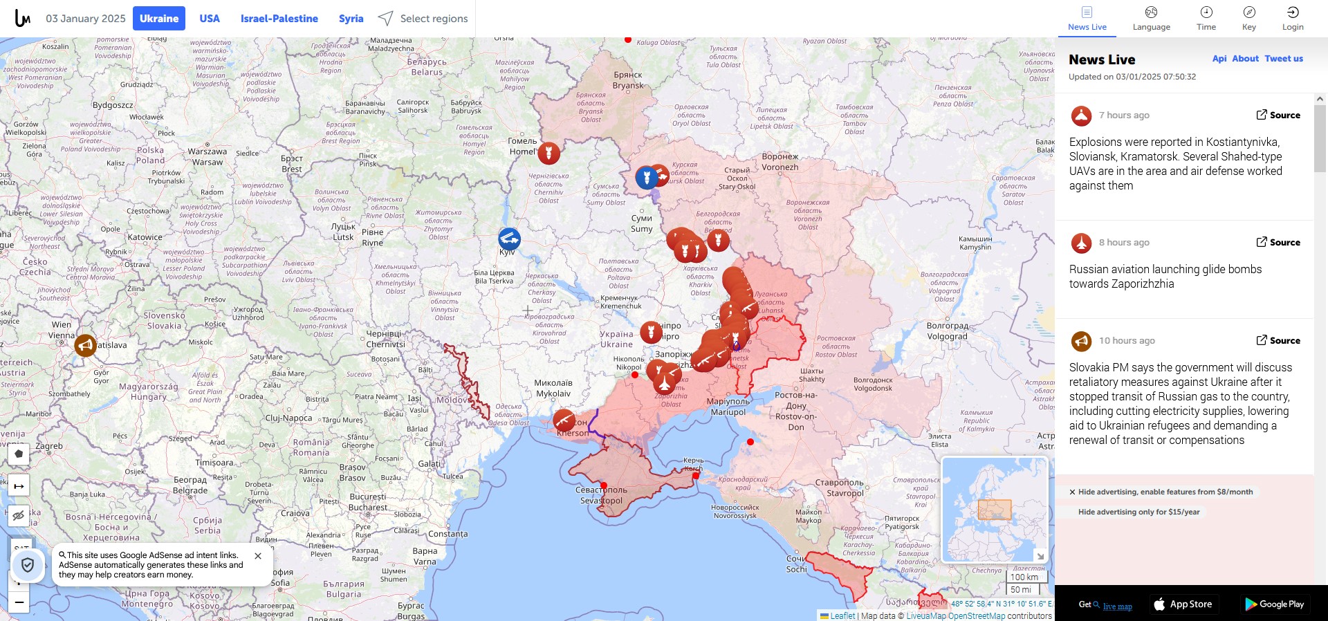 Liveuamap : carte interactive en temps réel pour suivre les conflits